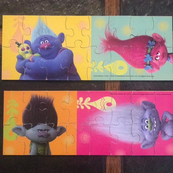 Dreamworks | Toys | 4 Woos Troll Trolls Puzzle In Cute Box | Poshmark